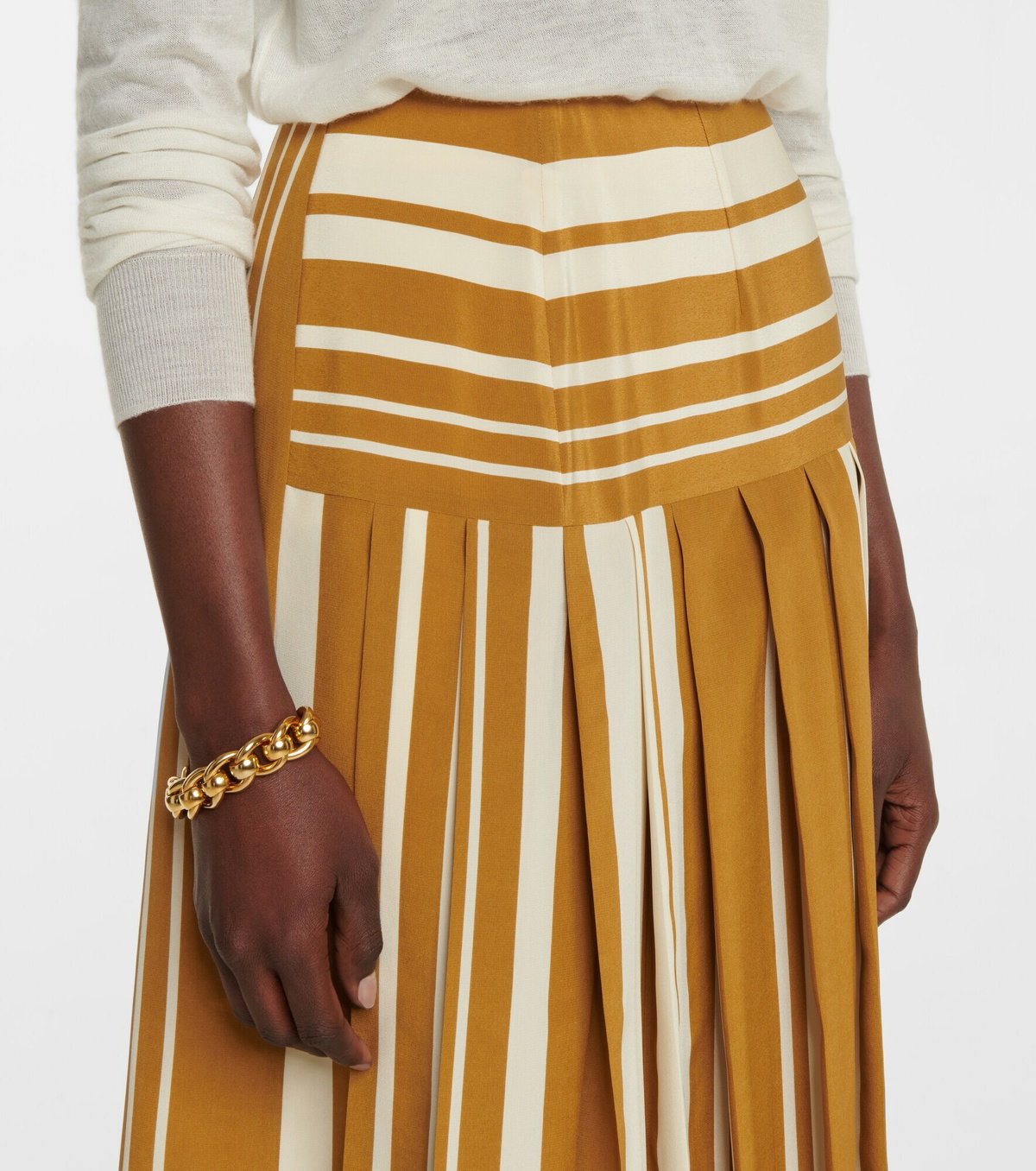Joseph - Swanson striped crêpe midi skirt Joseph