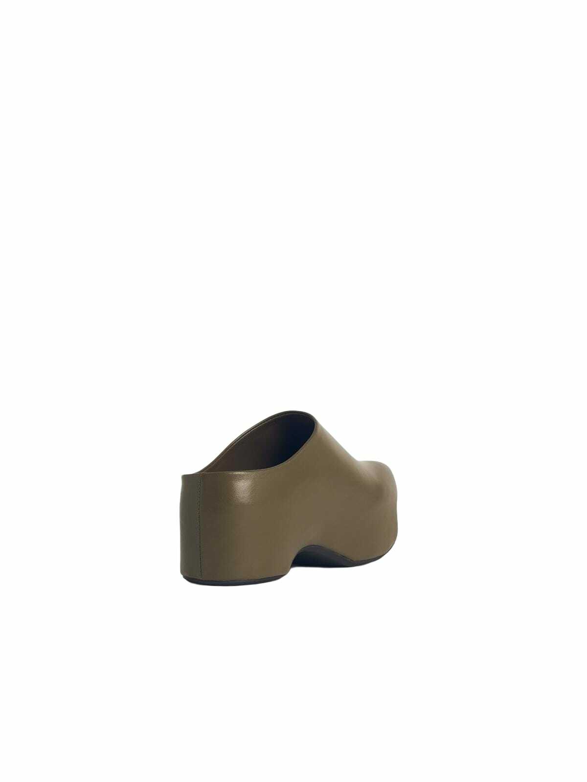 Marni chunky Green Leather deepsage Clog Sabots Marni