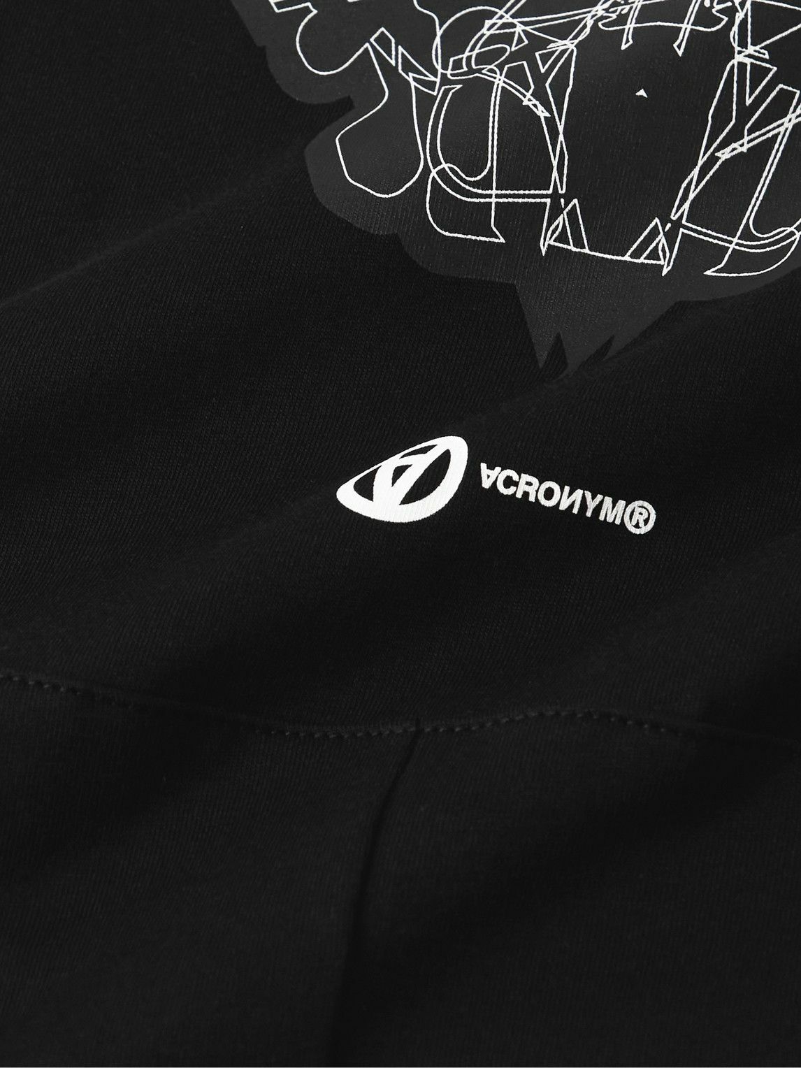 ACRONYM - Printed Layered Cotton-Jersey T-Shirt - Black Acronym