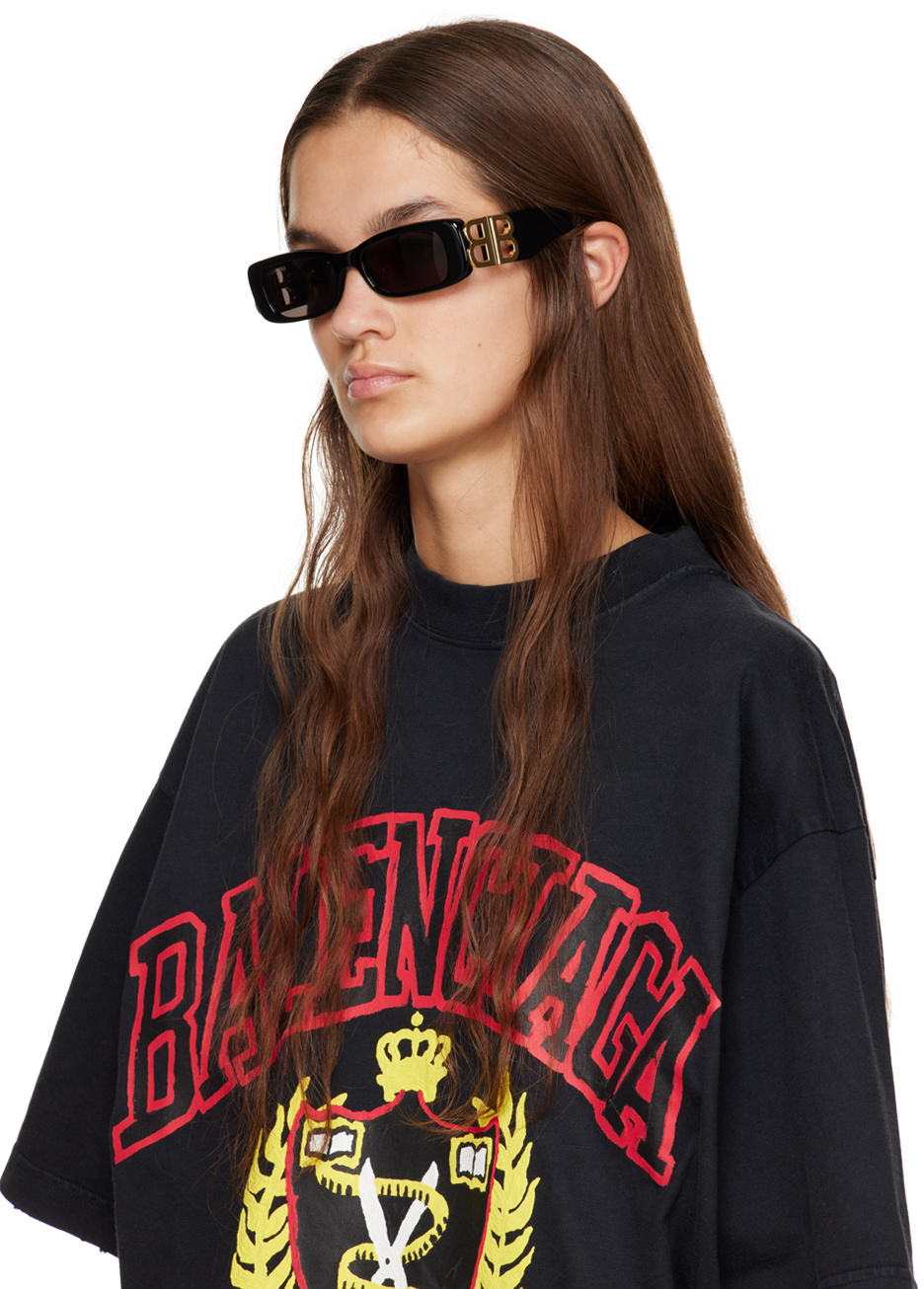 Balenciaga Black Rectangular Sunglasses Balenciaga