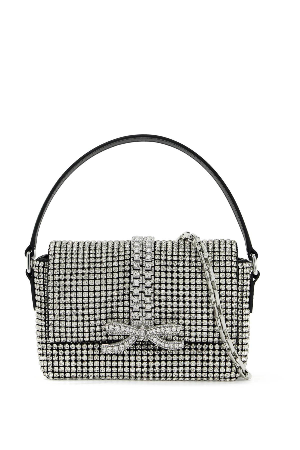 self-portrait silver Rhinestone Chainmail Micro Handbag Self-Portrait