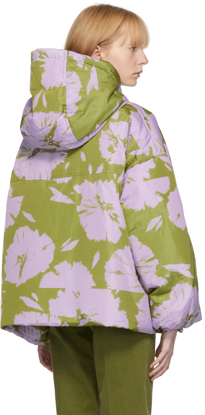 Nina Ricci Khaki & Purple Down Jacket Nina Ricci