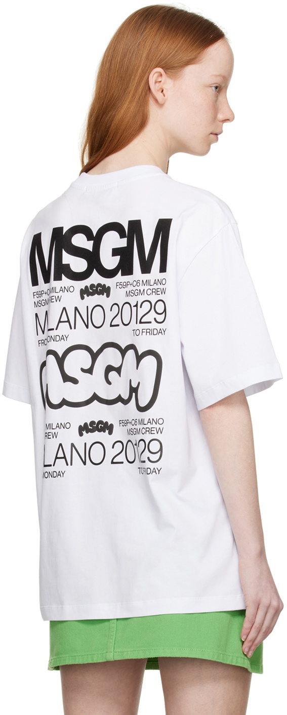 MSGM White Bonded T-Shirt MSGM