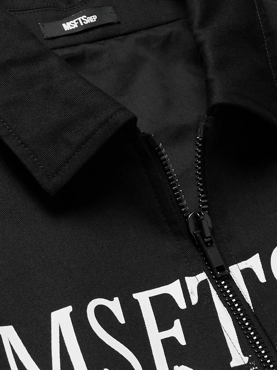 MSFTSrep - Logo-Print Cotton-Twill Overshirt - Black MSFTSrep