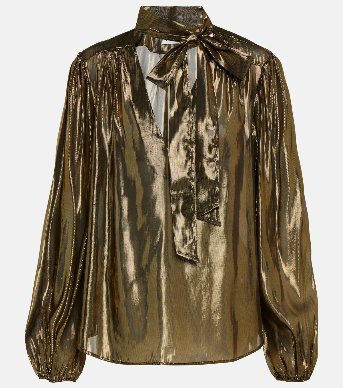 Rixo Moss metallic necktie blouse Rixo