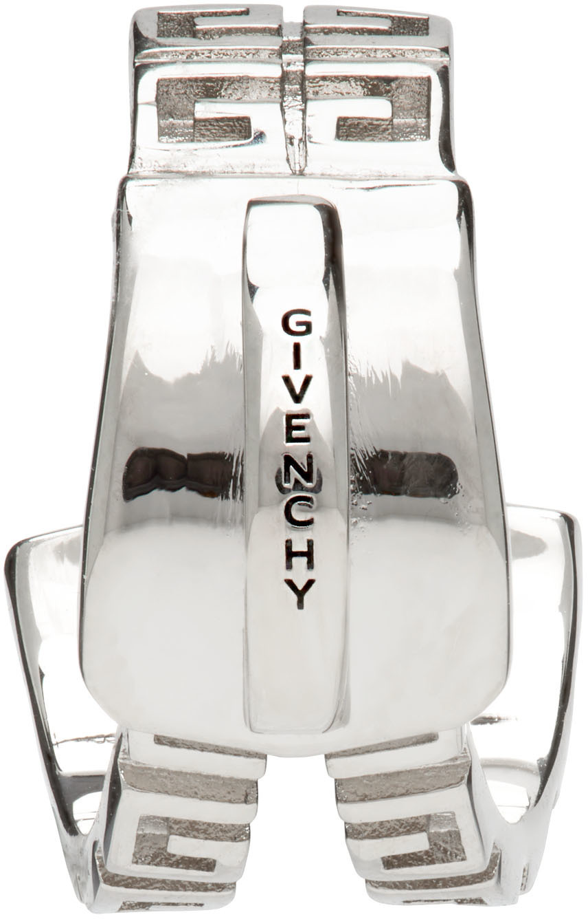 Givenchy Silver G Zip Hoop Earrings Givenchy