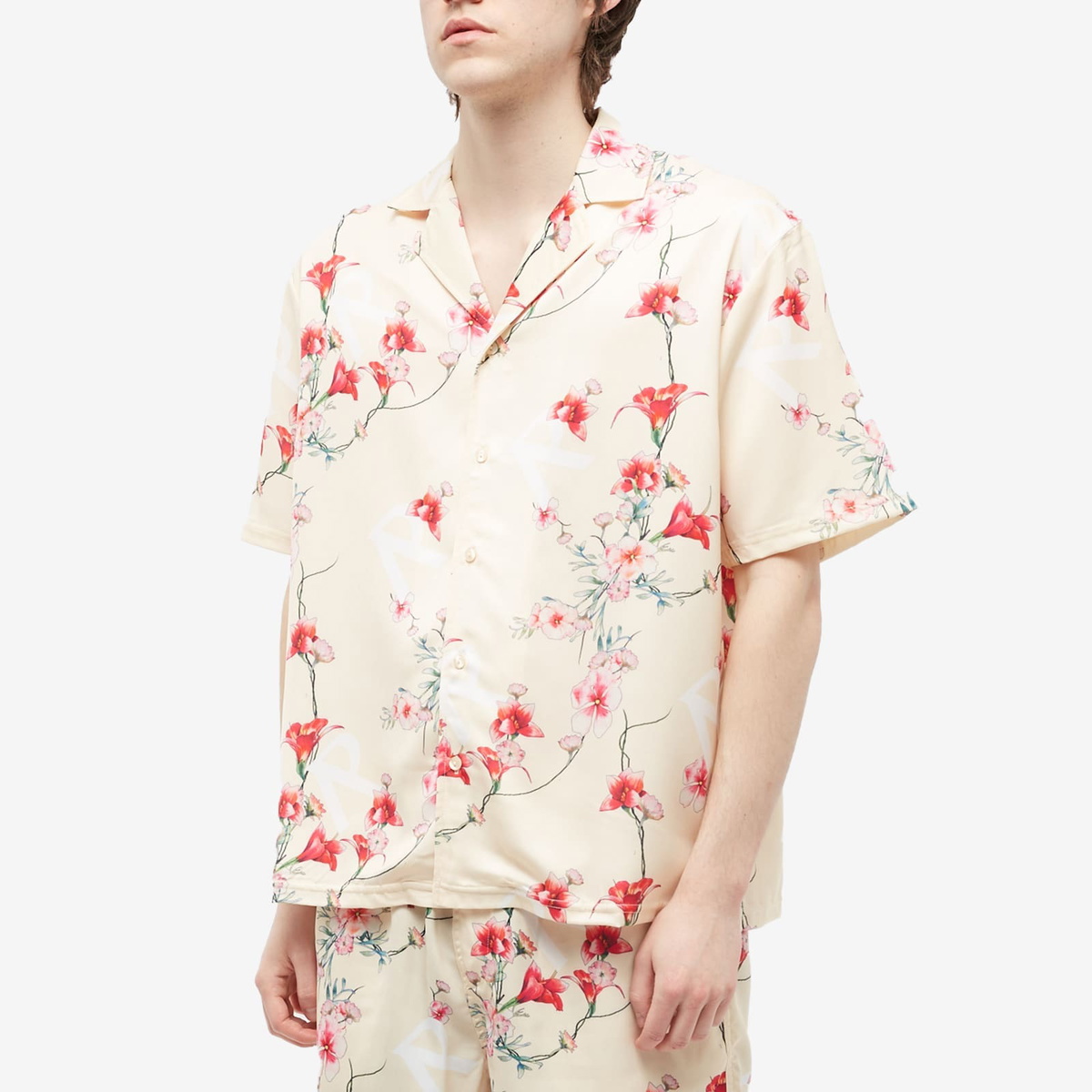 Represent Men's Floral Vacation Shirt in Cream Represent