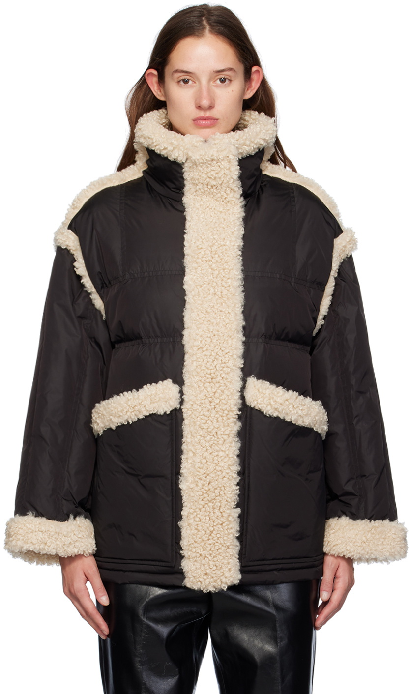 Stand Studio Black Dorothy Faux-Shearling Down Jacket Stand Studio