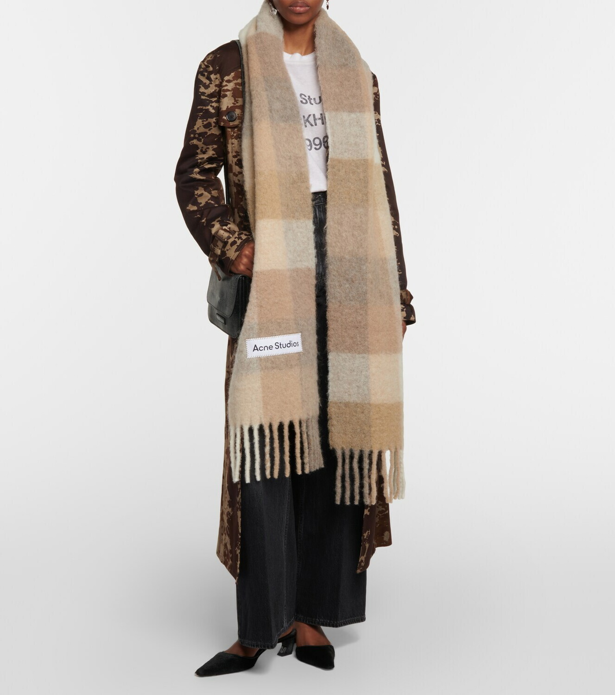Acne Studios Checked alpaca-blend scarf Acne Studios