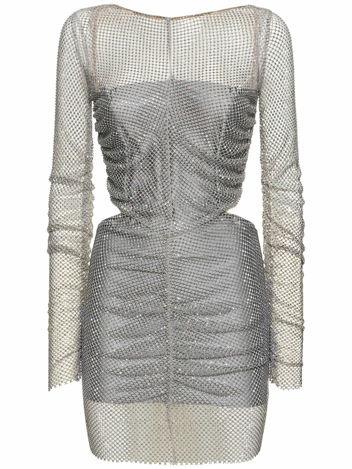 GIUSEPPE DI MORABITO - Embroidered Mesh Mini Dress Giuseppe di Morabito