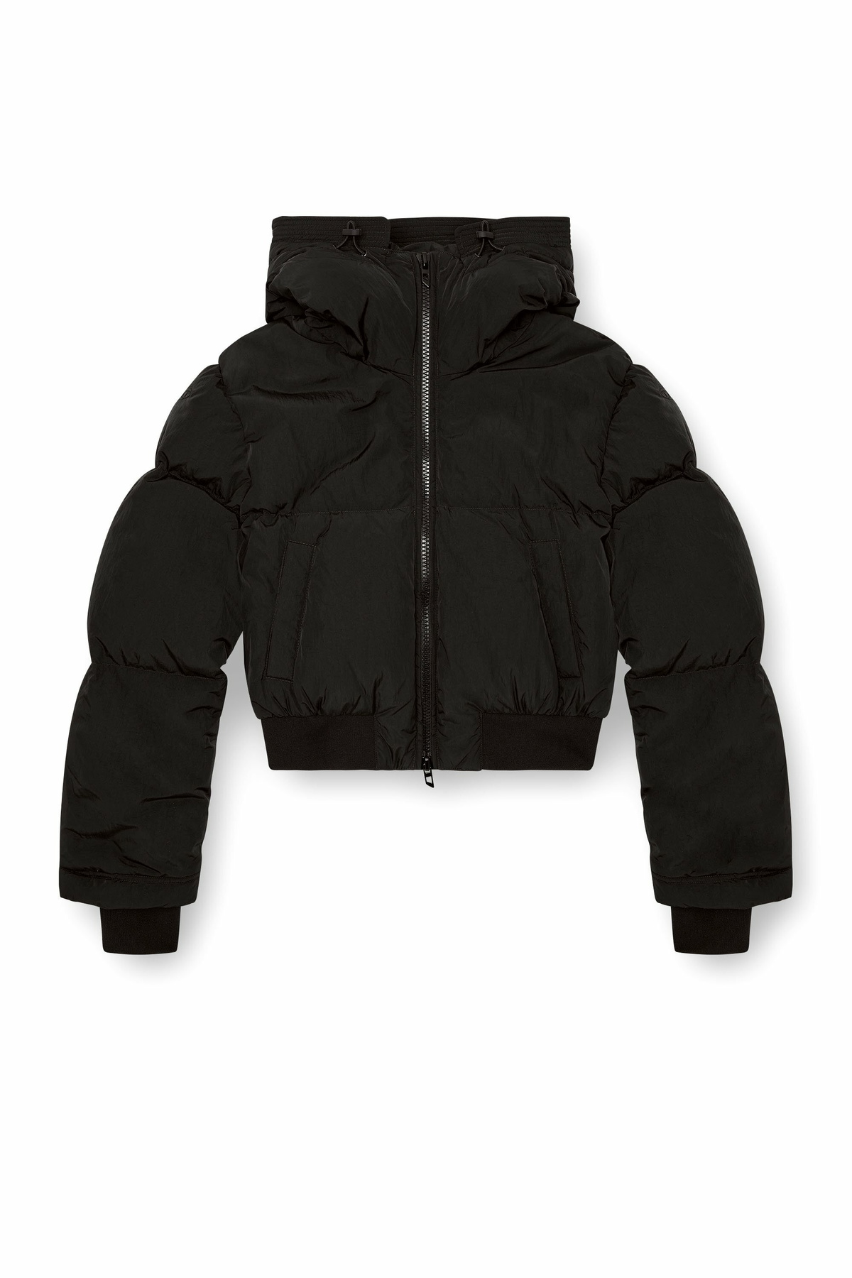 Diesel Hooded down jacket in crinkled nylon - Winter Jackets Womens in ...
