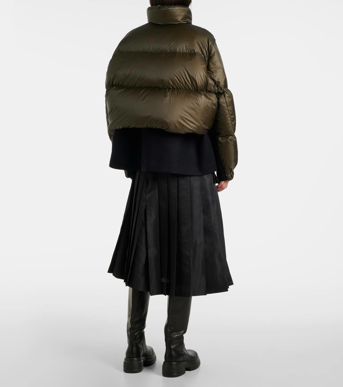 Sacai Wool-trimmed puffer jacket Sacai