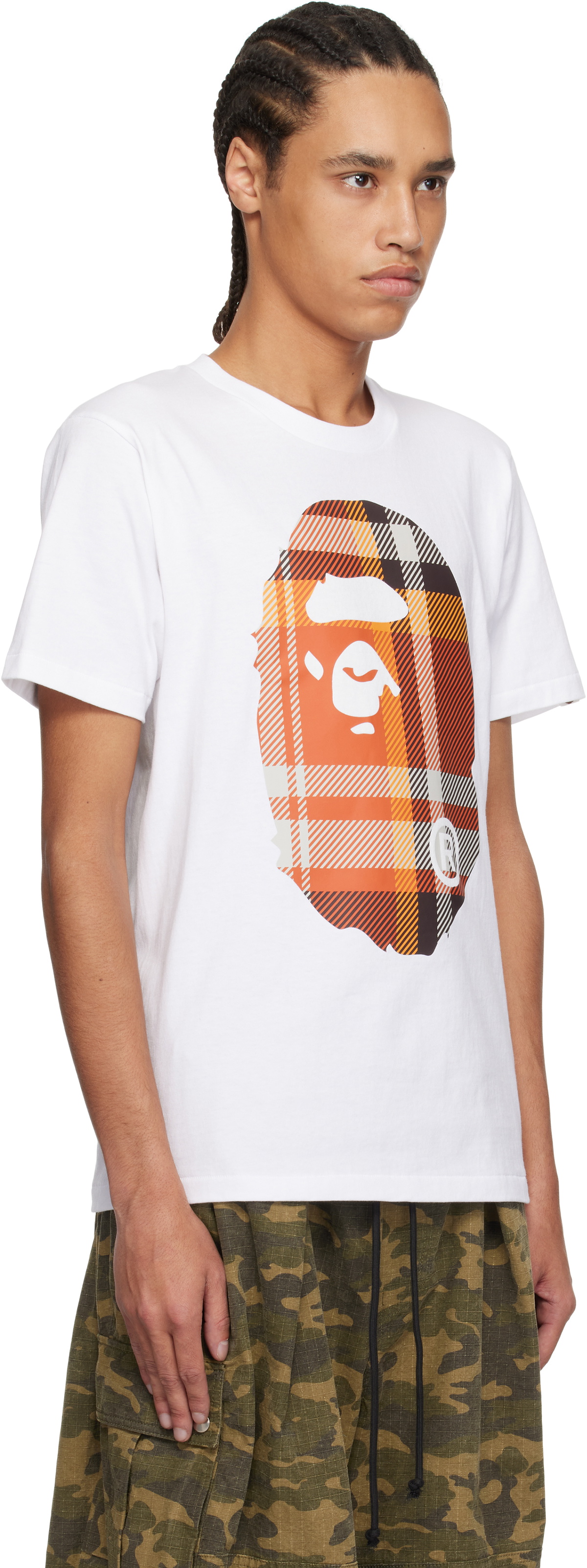 BAPE White Bape Check Big Ape Head T-shirt A Bathing Ape