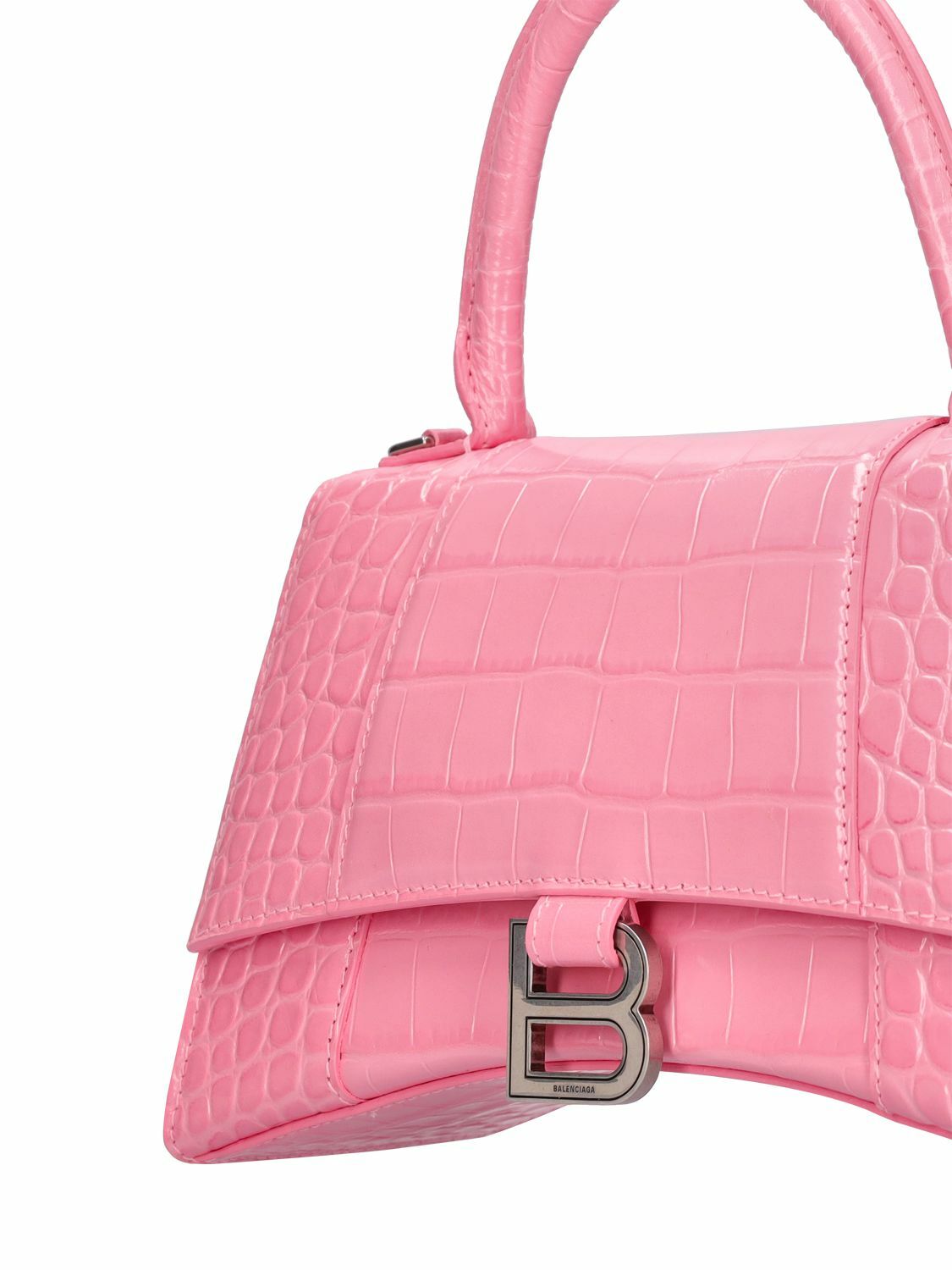 BALENCIAGA - Small Hourglass Embossed Leather Bag Balenciaga
