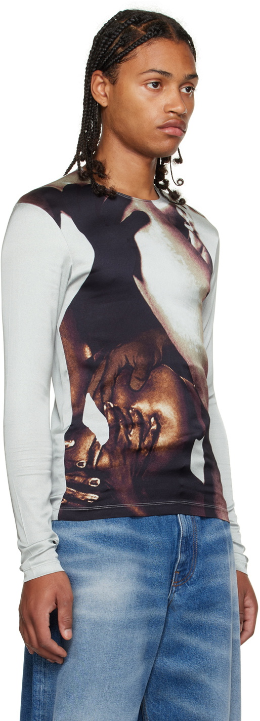 Y/Project White Graphic Long Sleeve T-Shirt Y/Project