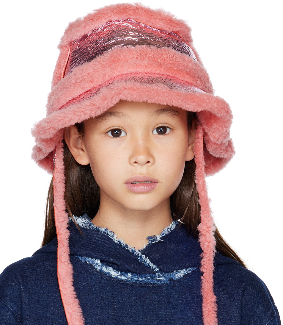M’A Kids Kids Pink Leather Bucket Hat