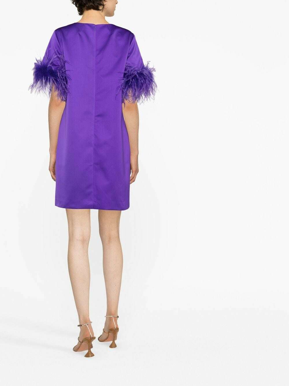 PAROSH - Feathered Mini Dress Parosh