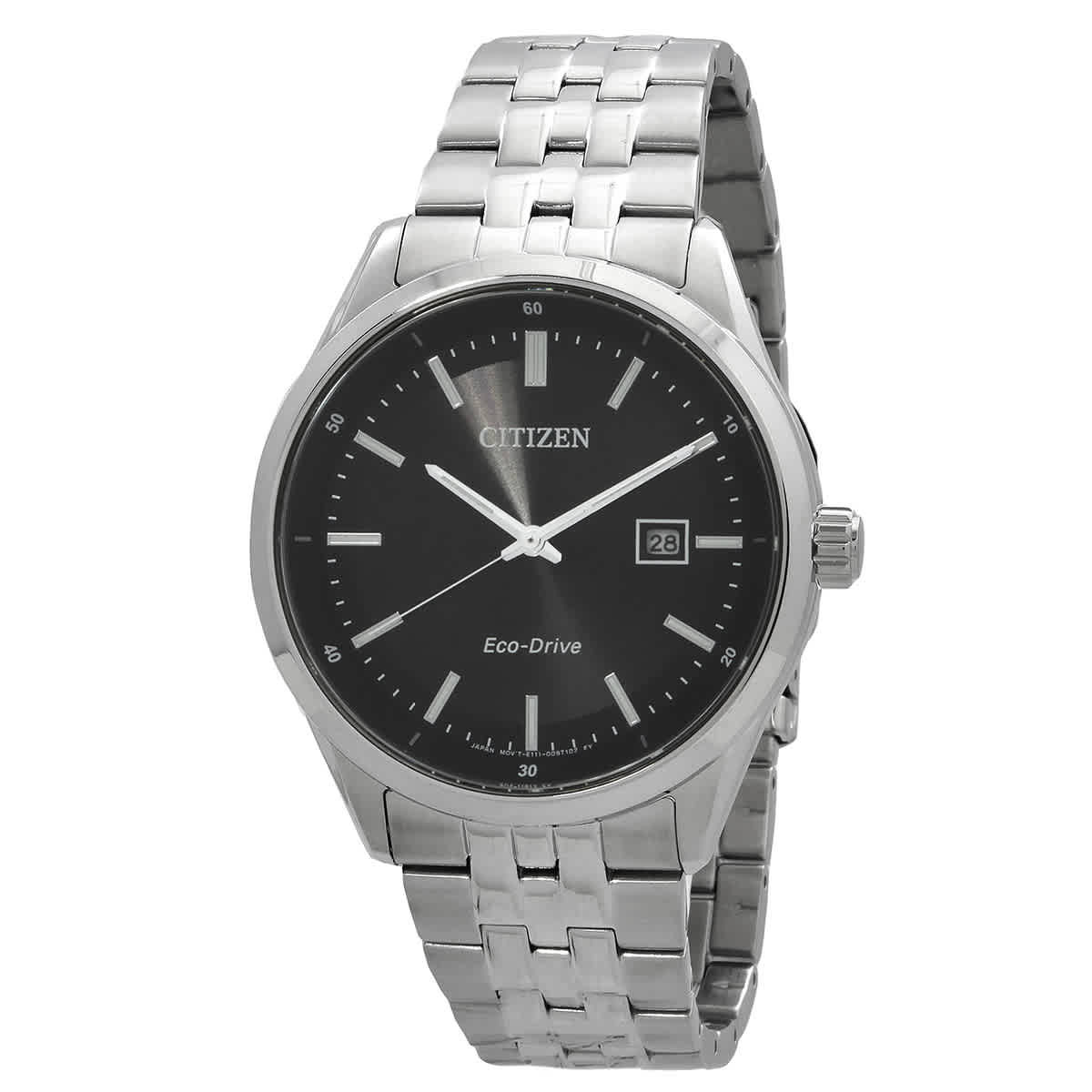 Citizen Black Dial Eco-Drive Mens Stainless Steel Watch BM7560-59E Citizen