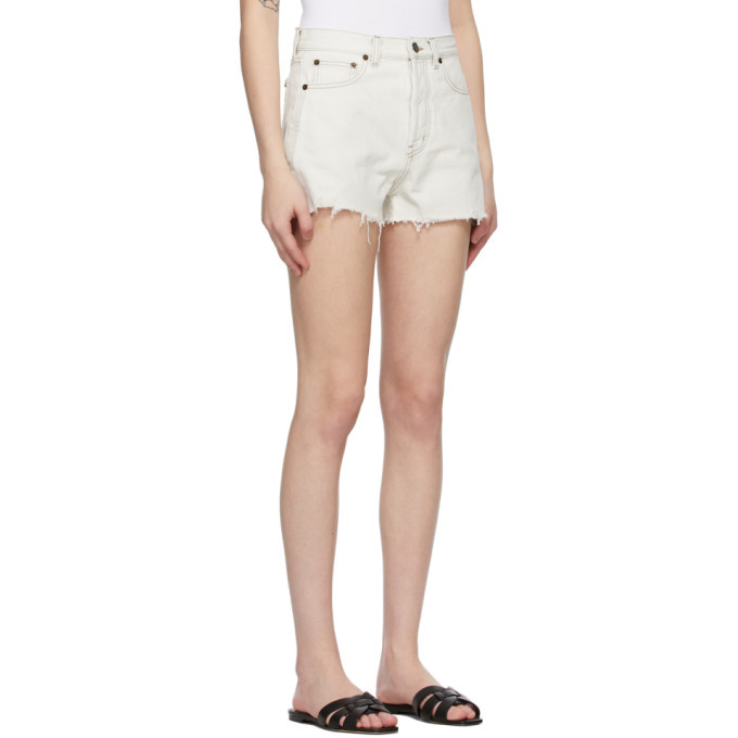 Saint Laurent Off-White Denim Raw Edge Shorts Saint Laurent
