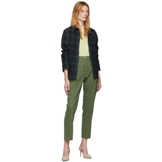 Pushbutton Green and Navy Plaid Shirt Pushbutton