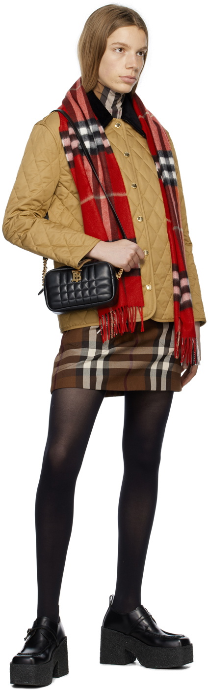 Burberry Red Check Scarf Burberry