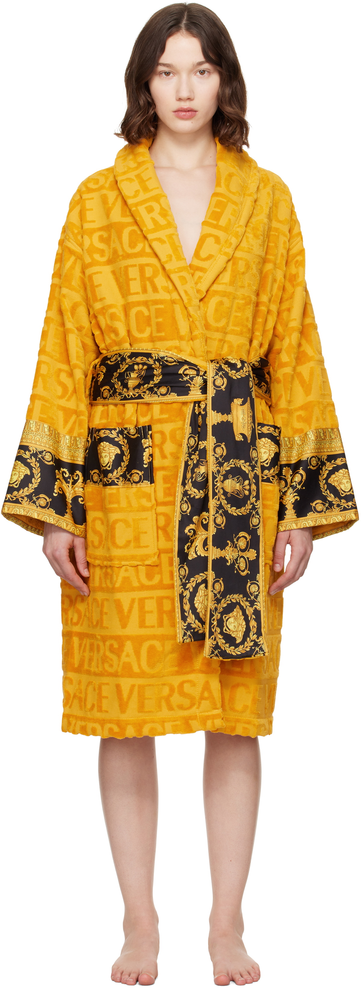 Versace Yellow 'I Heart Baroque' Bathrobe Versace