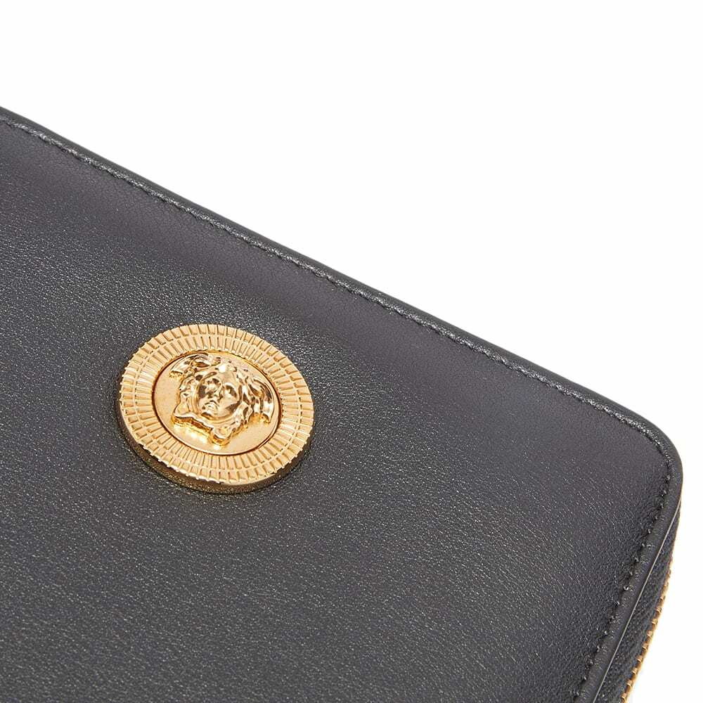 Versace Men's Medallion Zip Wallet in Black/Gold Versace