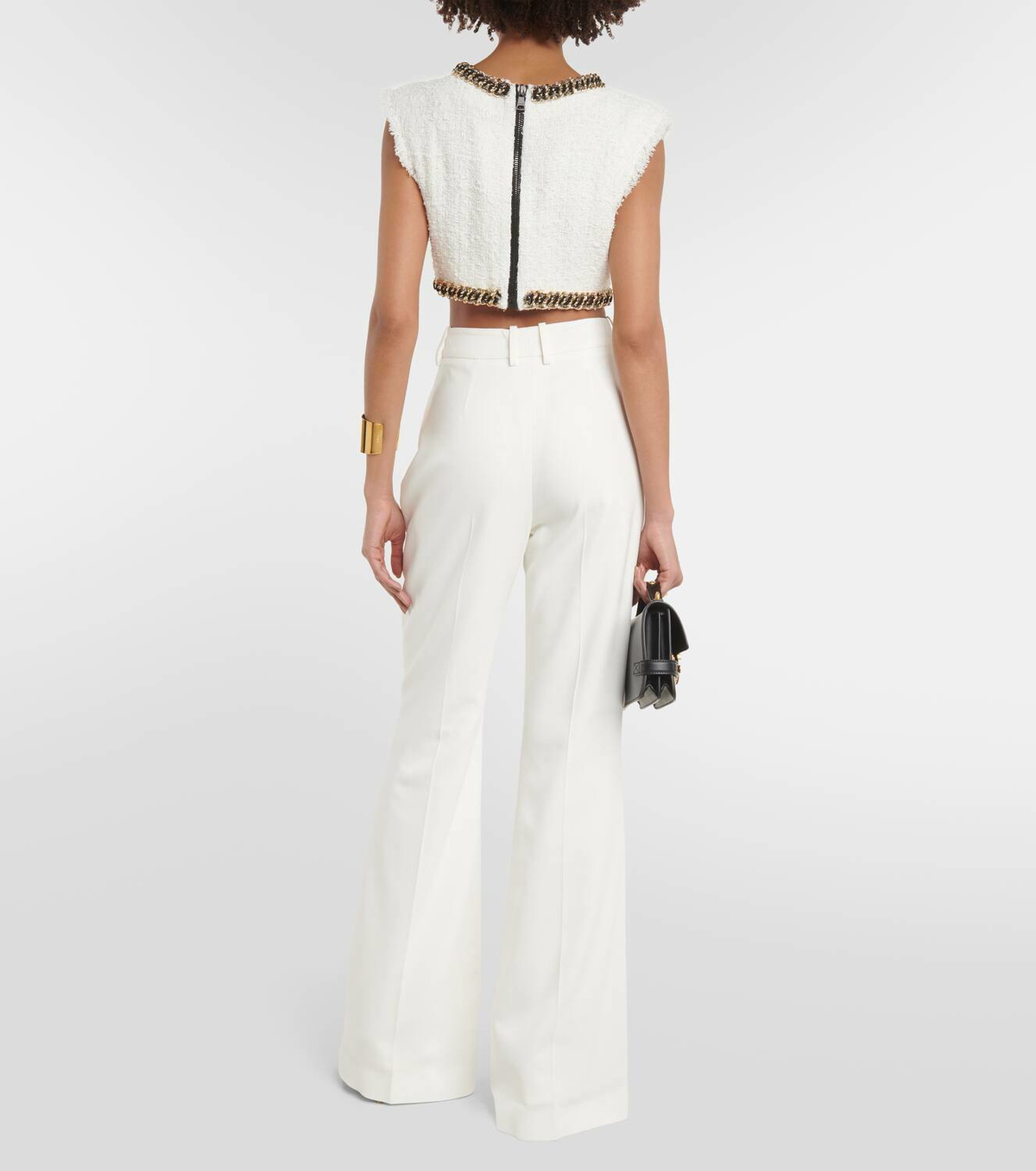 Balmain High-rise crêpe flared pants Balmain