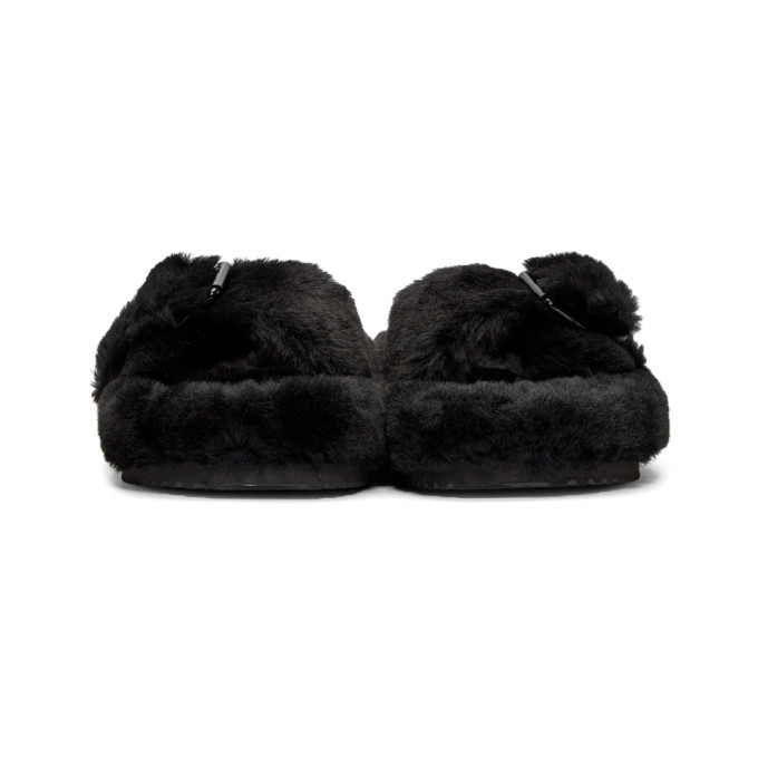 Alexander Wang Black Bee Shearling Slippers Alexander Wang