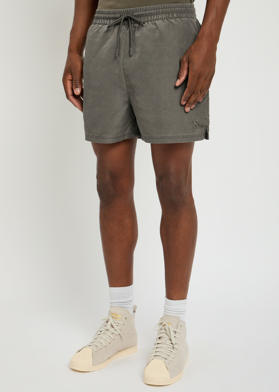 Represent Smart Logo-embroidered Shell Swim Shorts Charcoal Represent