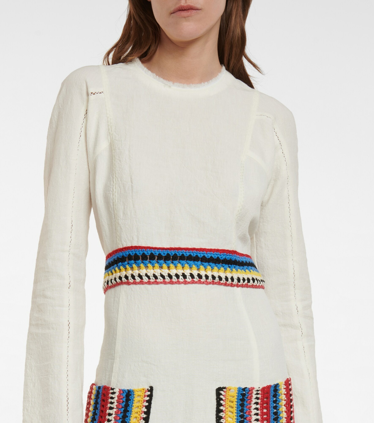 Chloe - Crochet-trimmed linen maxi dress Chloe