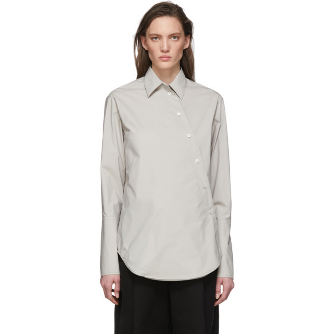 Studio Nicholson Grey Cross Over Shirt Studio Nicholson