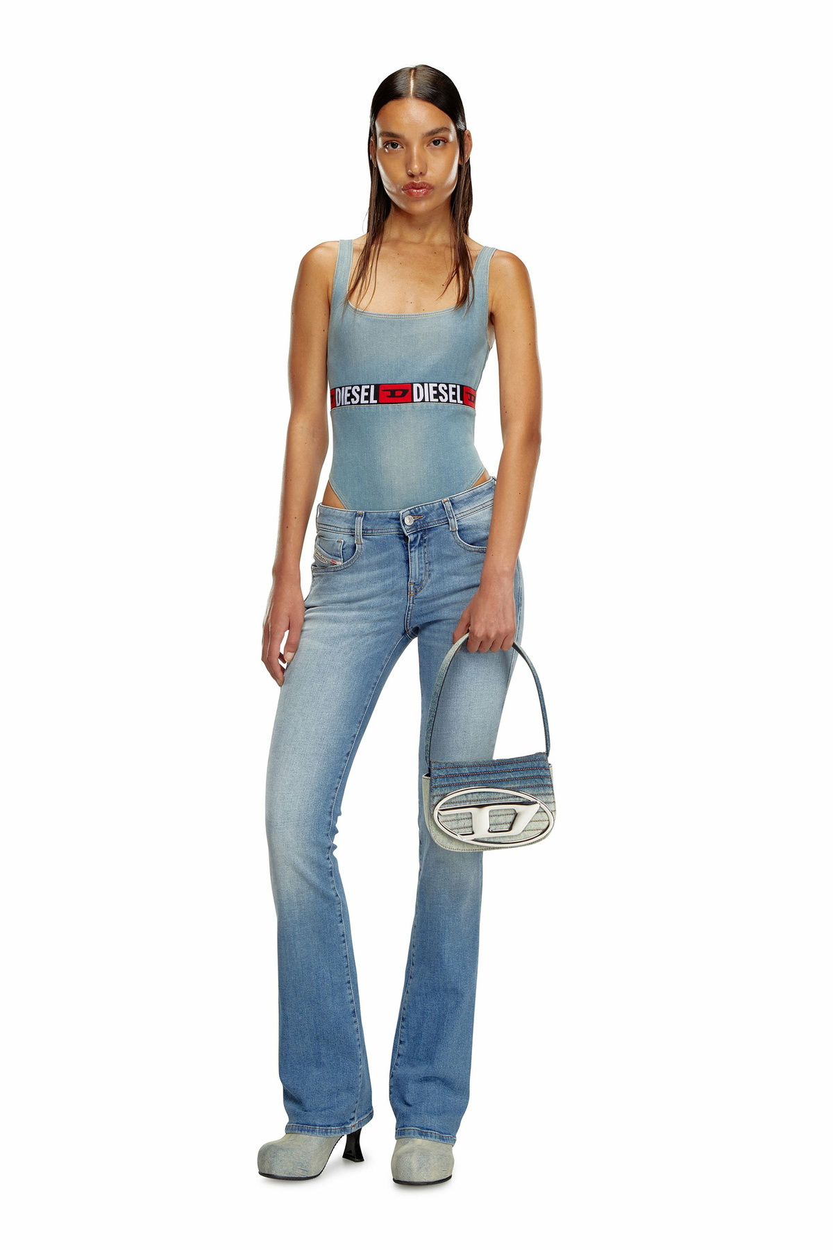 Diesel 1DR - Iconic shoulder bag in solarised denim - Shoulder Bags ...