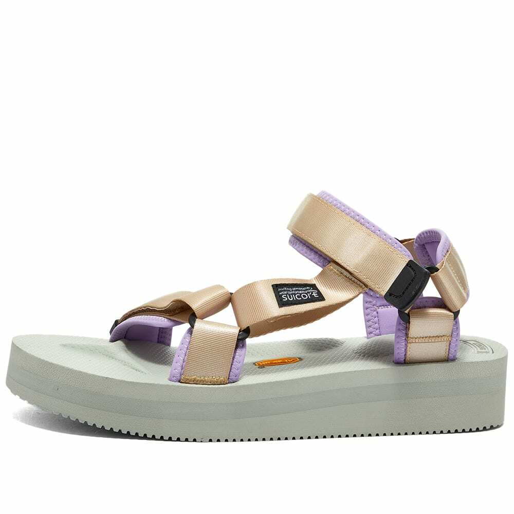 Suicoke Women's Depa V2 Platform in Light Beige/Purple Suicoke
