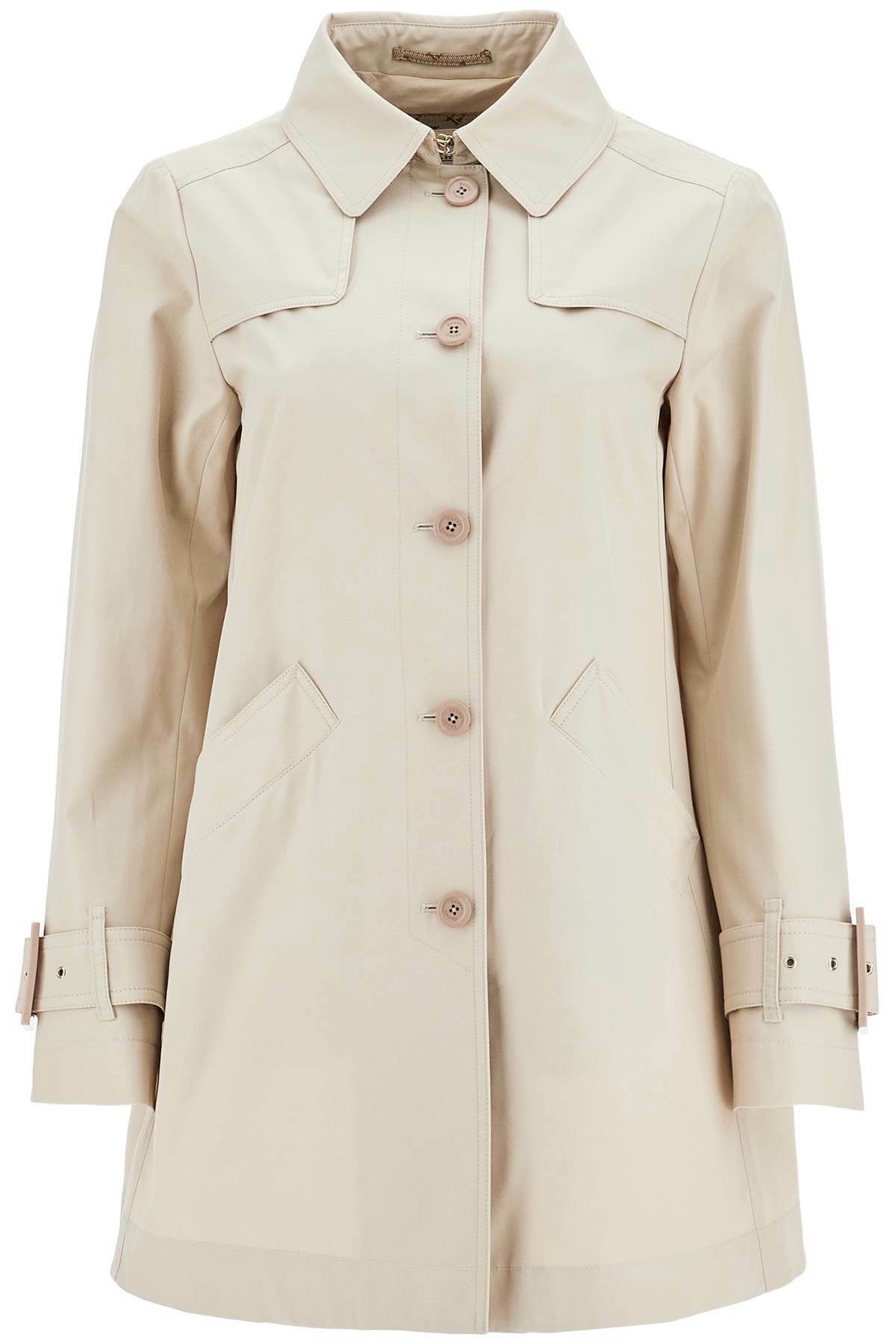 HERNO medium length waterproof beige cotton trench coat with buttons Beige Herno