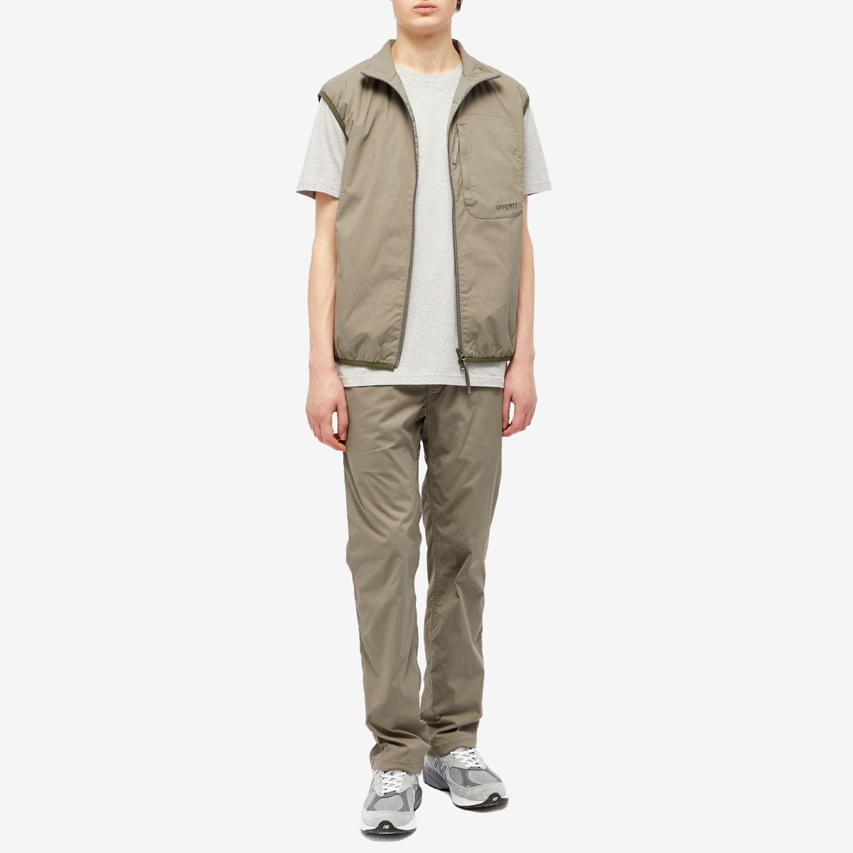 Gramicci Men's Softshell EQT Padding Vest in Tech Grey Gramicci