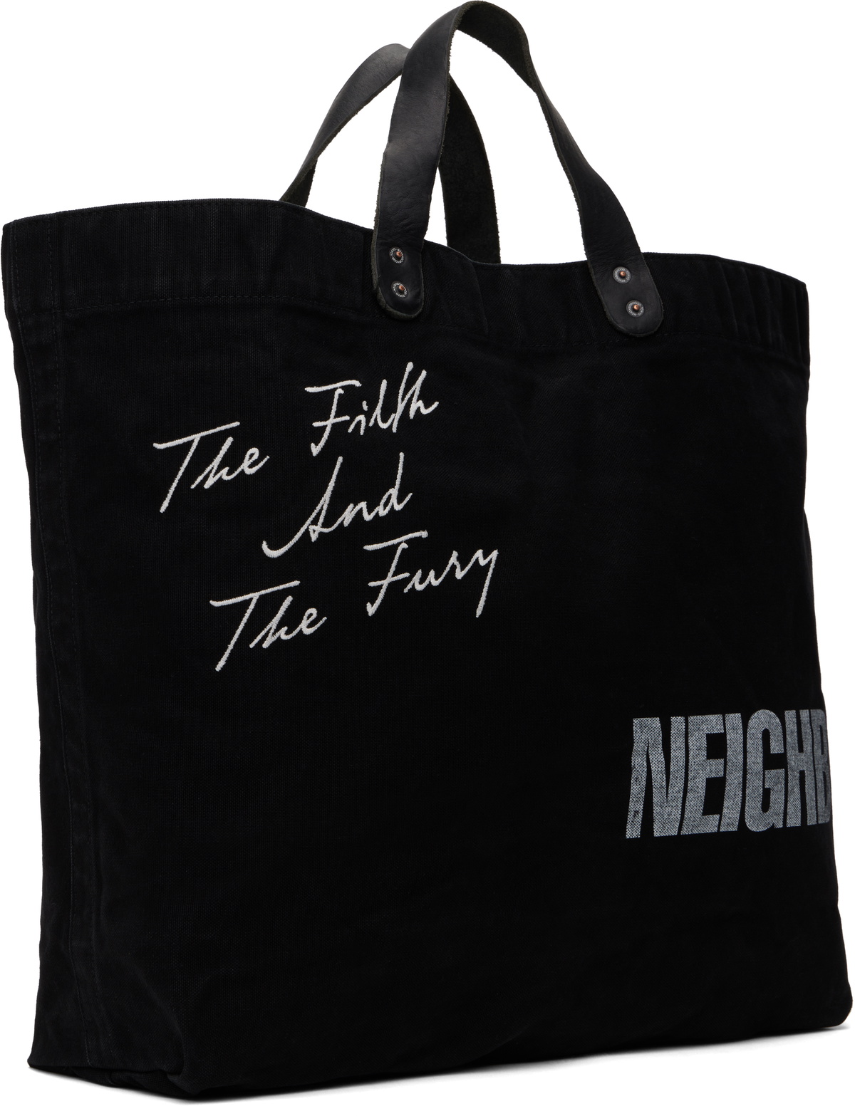 Neighborhood Black Washed Canvas Tote Neighborhood