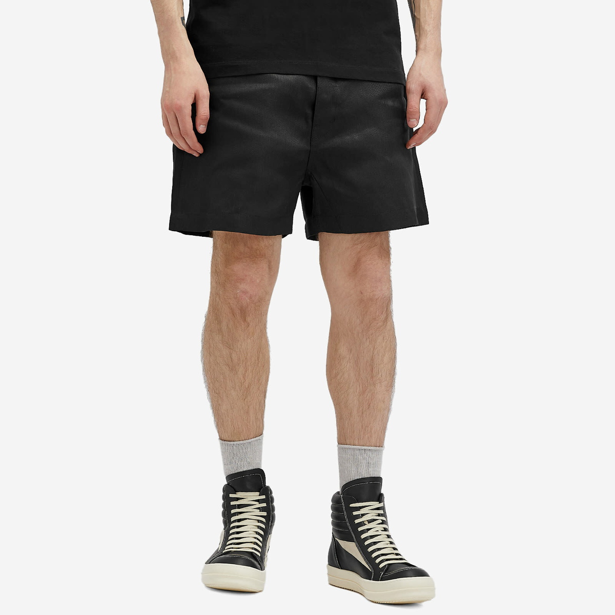 Rick Owens Men's Geth Denim Shorts in Black Rick Owens