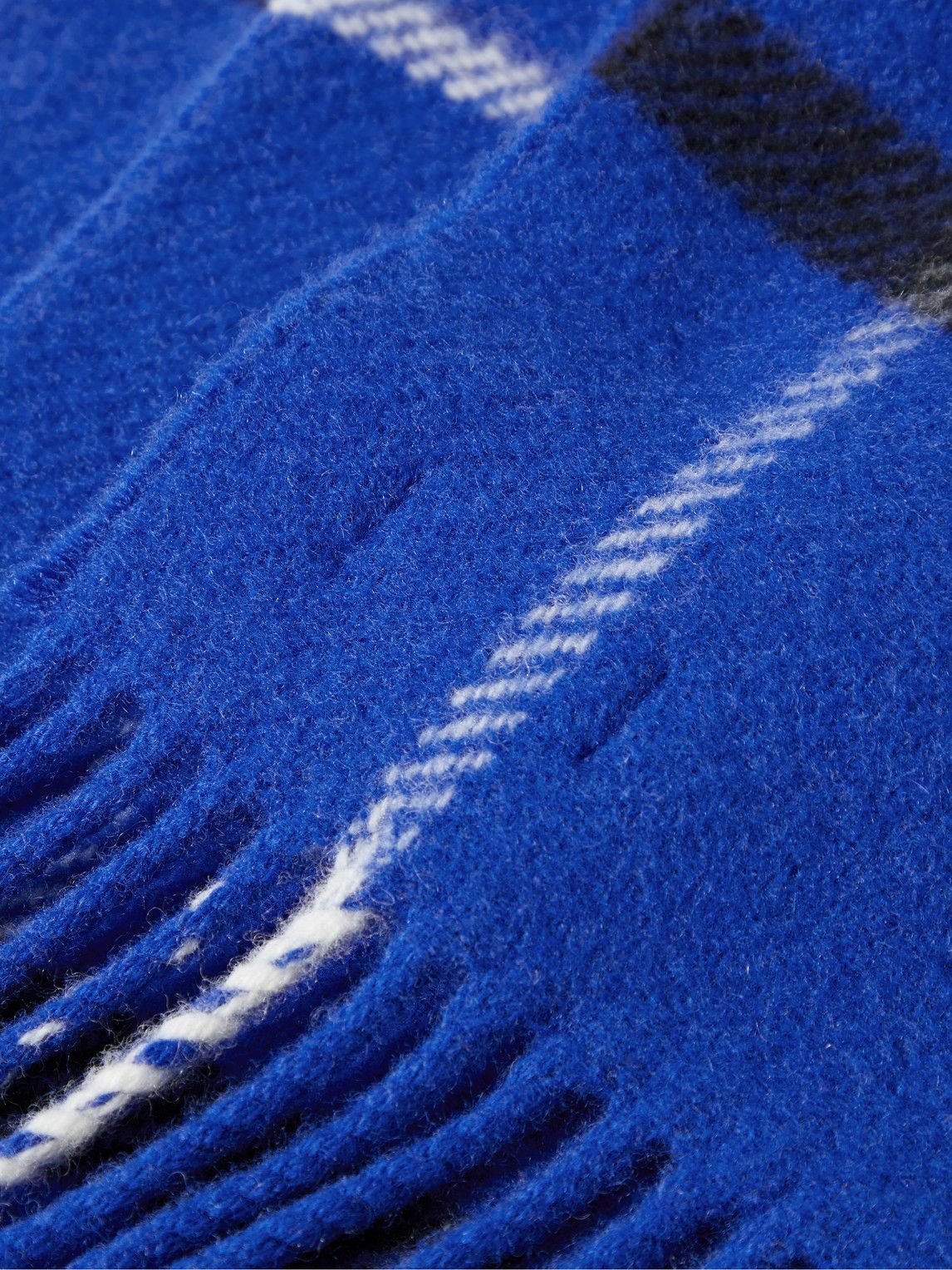 Burberry - Fringed Checked Wool and Cashmere-Blend Scarf Burberry
