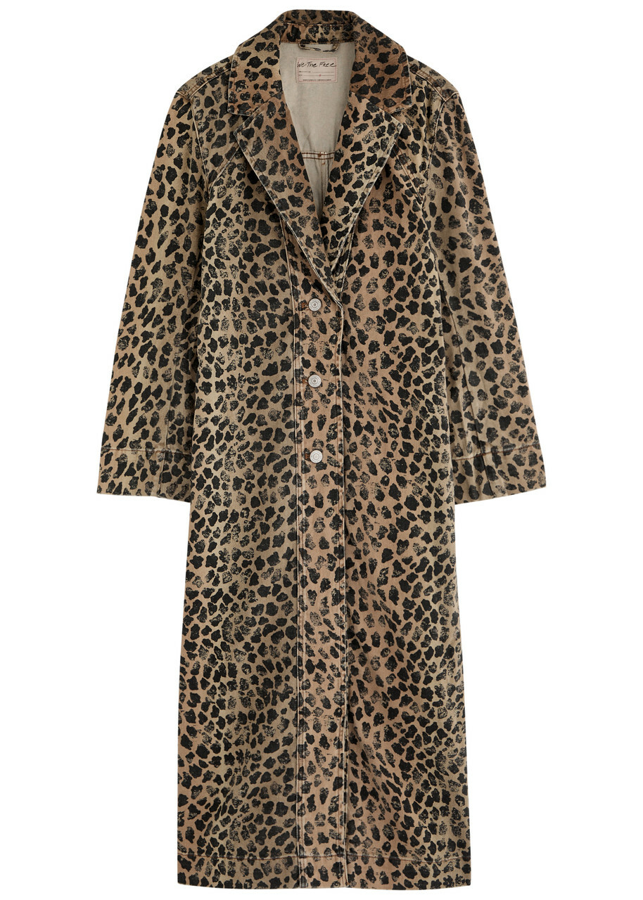 Free People Monique Leopard-print Denim Jacket Free People