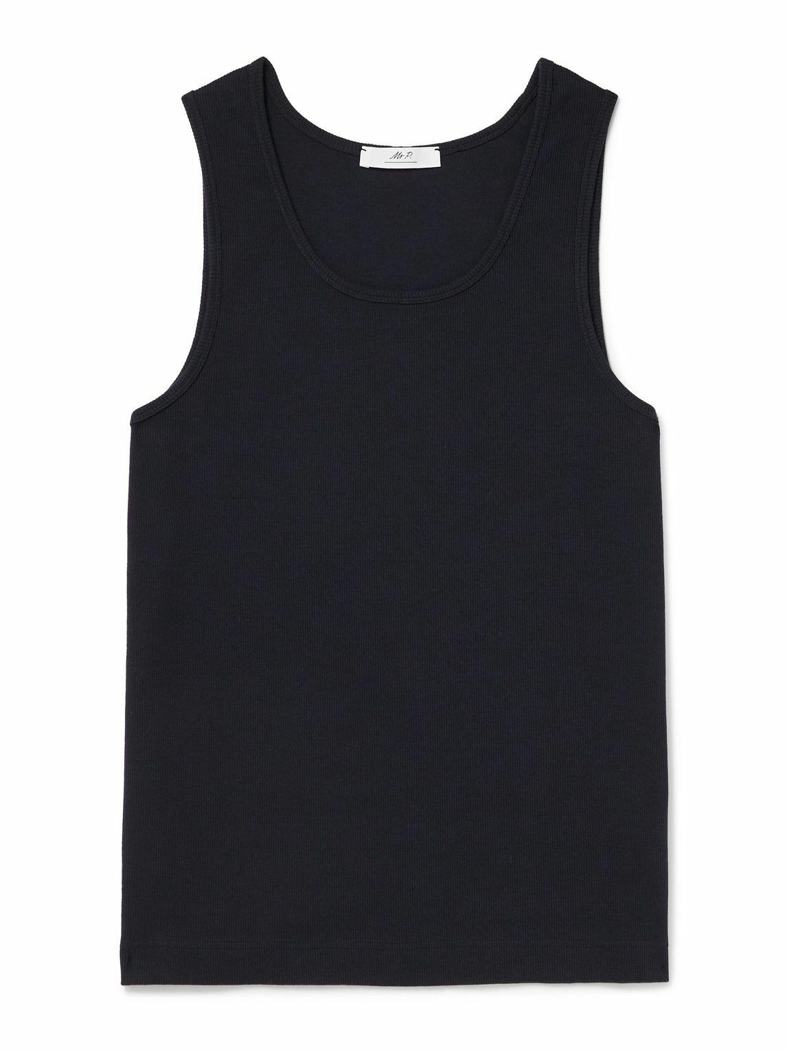 Mr P. - Ribbed Stretch-Organic Cotton-Jersey Tank Top - Gray Mr P.