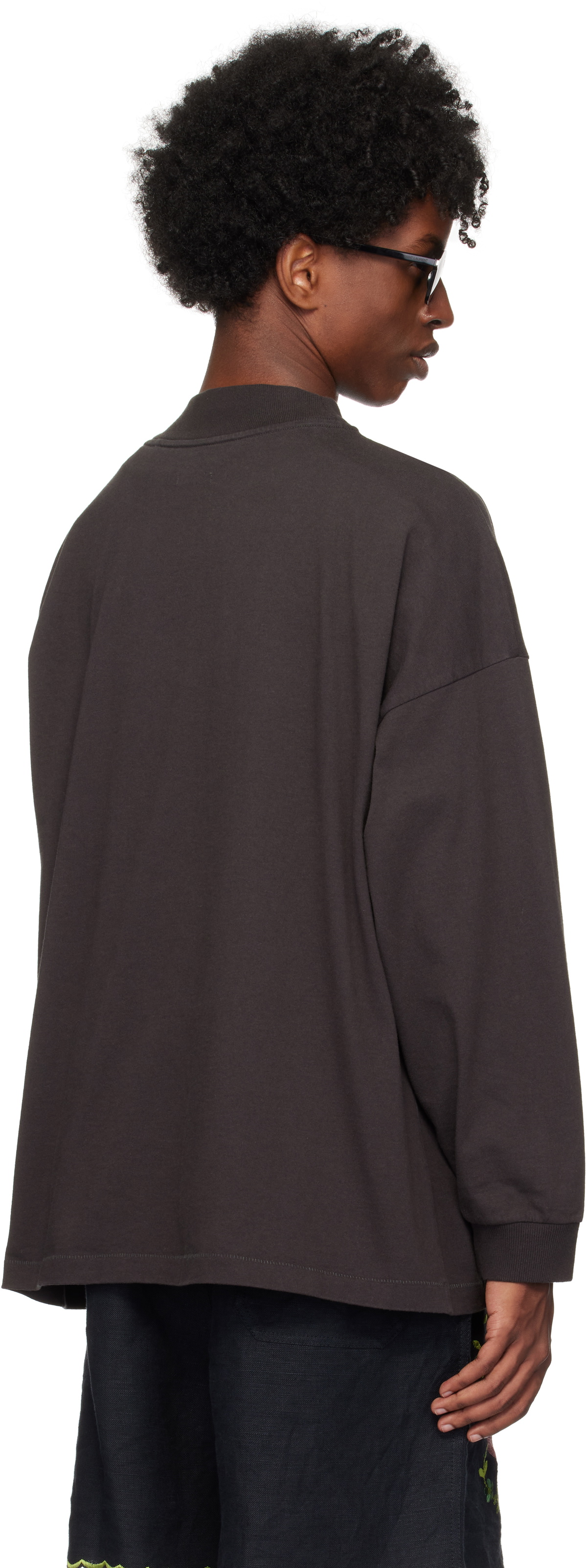 Bode Black Barry Mockneck T-shirt Bode