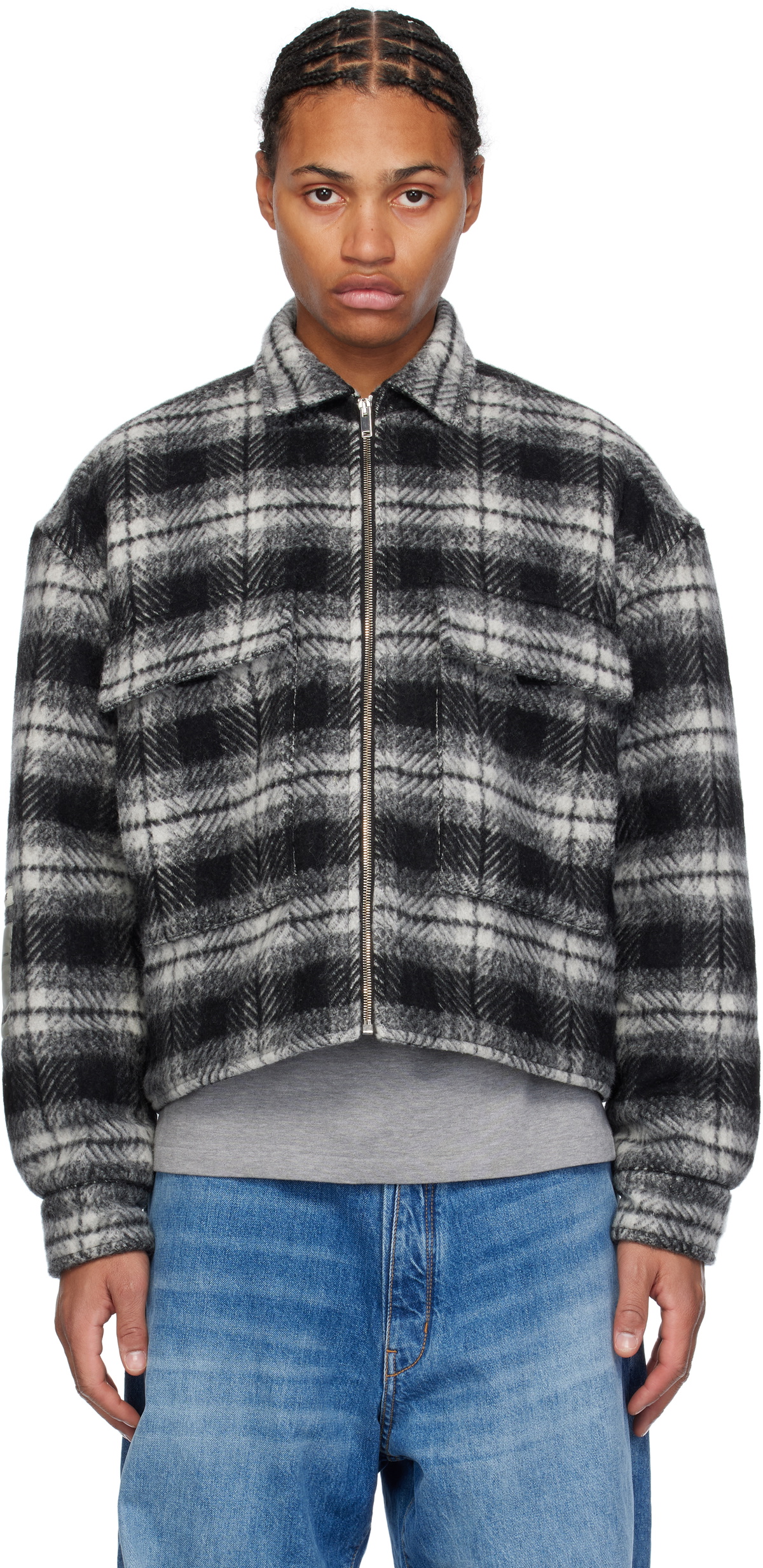 B1ARCHIVE Black Quilted Zip Up Flap Pocket Jacket B1ARCHIVE