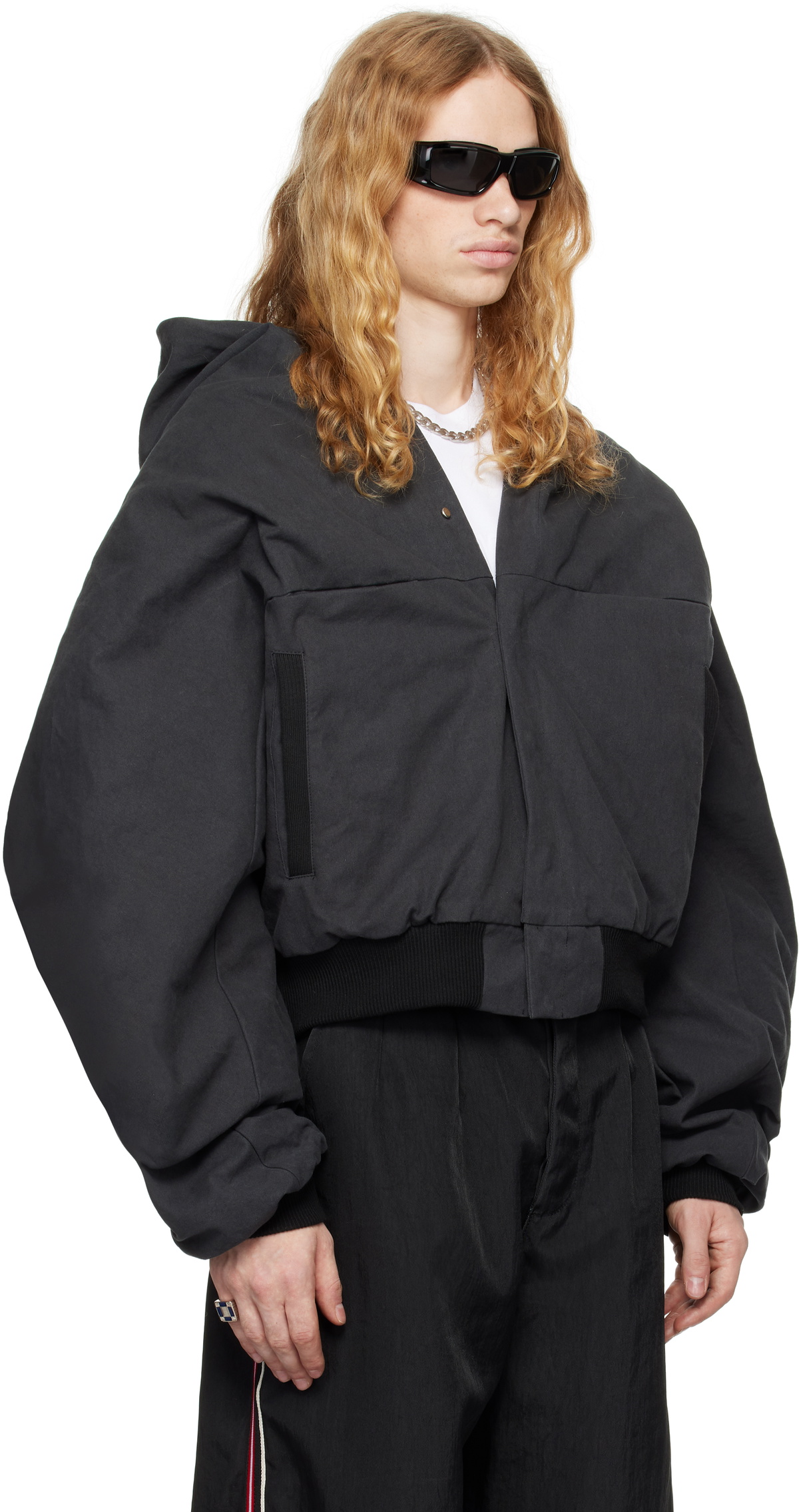Rivington Roi Rebis Black Hooded Banshee Bomber Jacket Rivington Roi Rebis