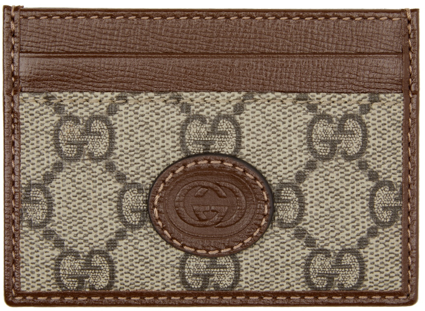 Gucci Brown Retro Interlocking G Card Holder Gucci