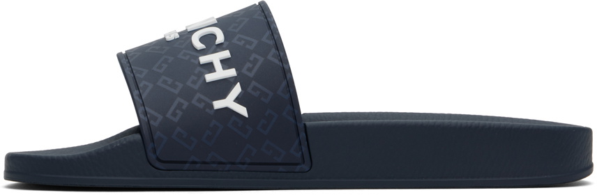Givenchy Navy Slide Flat Pool Slides Givenchy