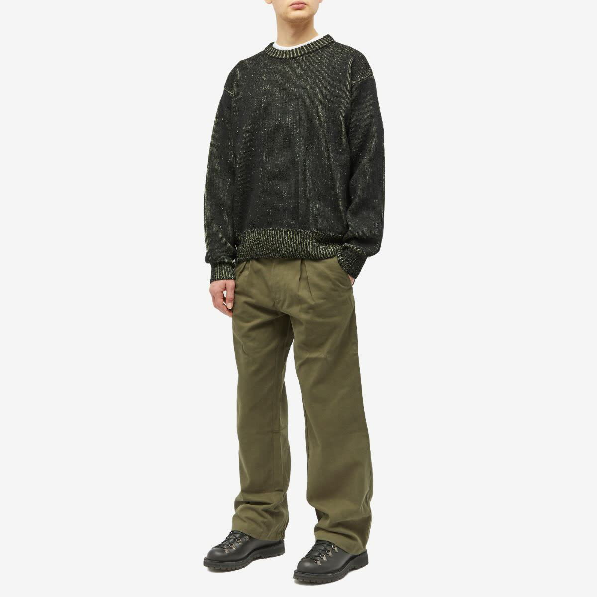 GR10K Men's Aimless Compact Crew Knit in Herren Black GR10K