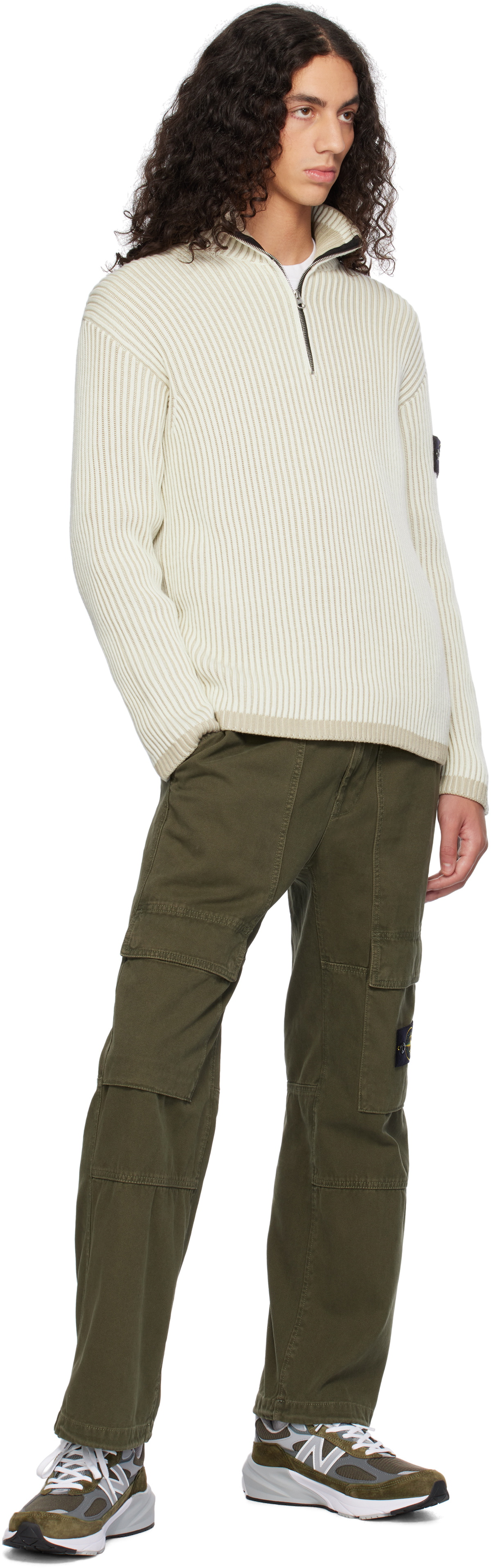 Stone Island Beige 516C1 Vanisé Full Rib RWS Wool Sweater Stone Island