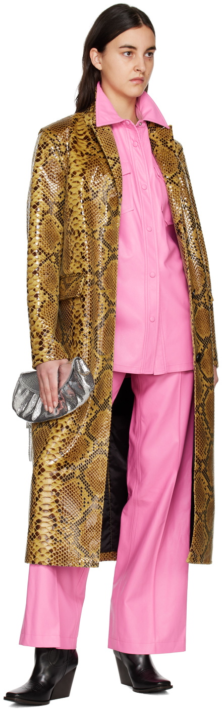 Stand Studio Tan Zoie Faux-Leather Coat Stand Studio