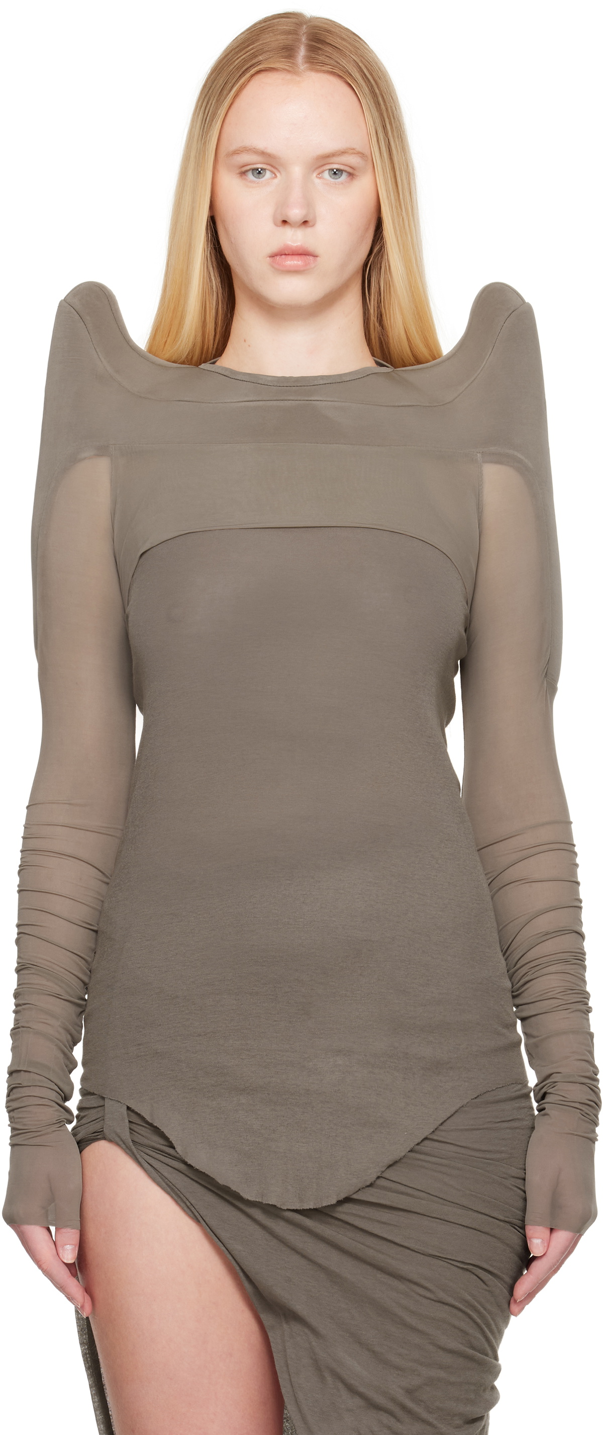 Rick Owens Gray Hollywood Tec Bolero T-shirt Rick Owens